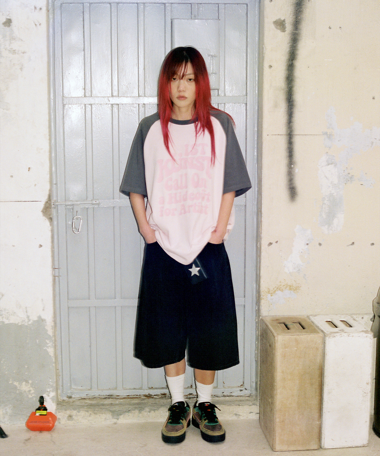 이스트쿤스트 HIDEOUT RAGLAN TEE_PINK(IK2EMMT503A)