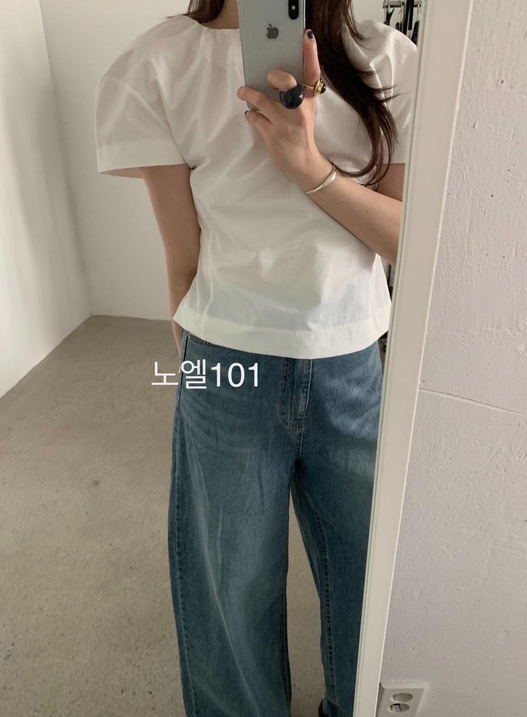 노엘101 (검당일)basket 바스켓 솔라 블라우스 2col 셔링 볼륨 퍼프