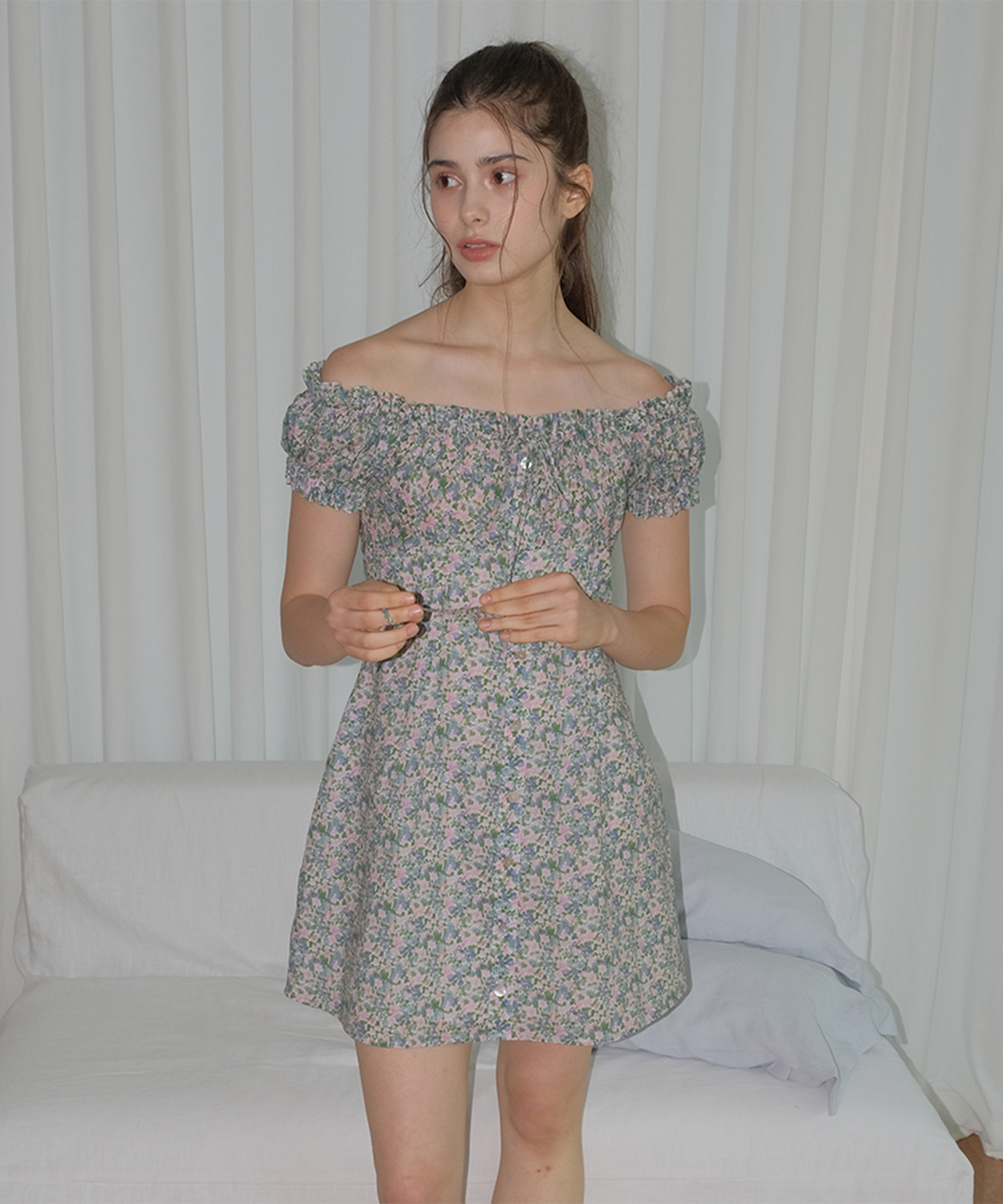 벰버 LILLIAN FLORAL MINI ONEPIECE_GREEN