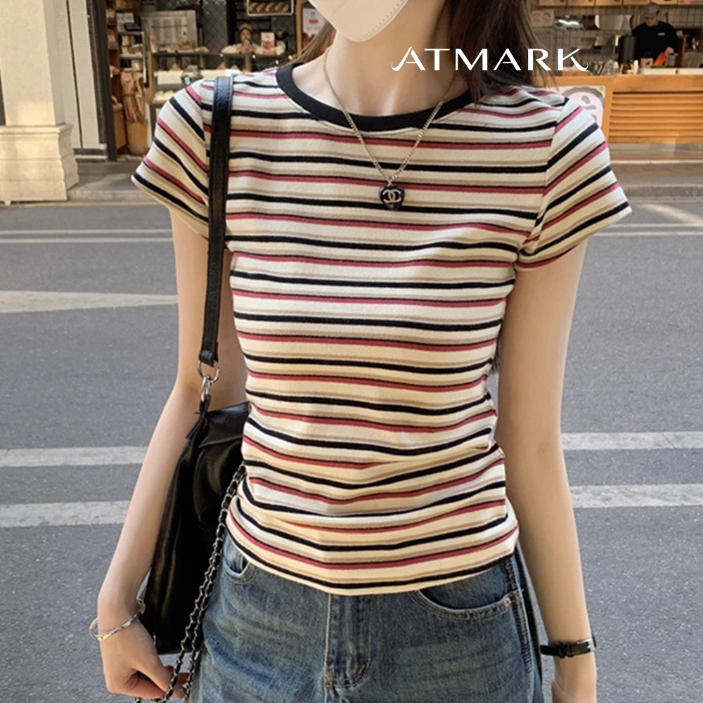 포스티 - [1+1] ATMARK 슬림캐주얼믹스단가라티셔츠_AA53TS029G_SET