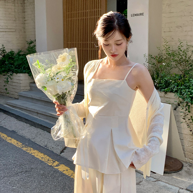 아뜨랑스 투피스세트1000장 돌파 알레 페플럼 스모크 나시 와이드 밴딩 팬츠 투피스 세트 투피스세트 나시팬츠세트 바캉스룩