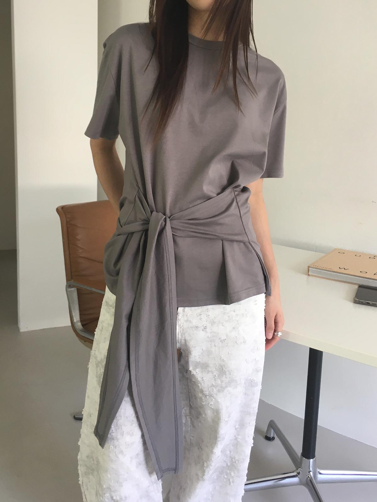 미엔느 [미엔느] waist tie day tee / 웨이스트 타이 데이 티셔츠 (3col)