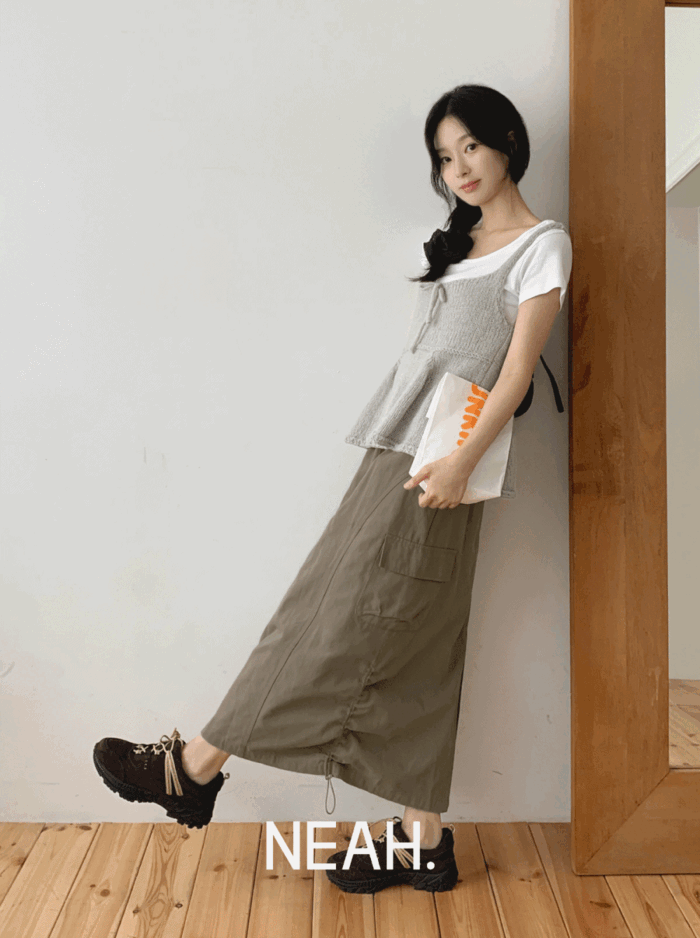 98도씨 [얼리어텀🍂][NEAH] 치노 캐주얼 밴딩 롱스커트