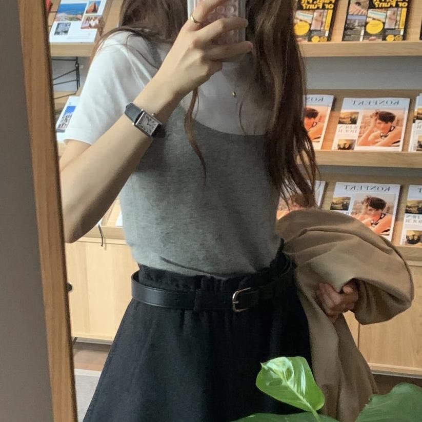 릴썸 온스 레이어드 라쿤 니트 울 라운드 슬리브리스 나시 nt 3col ounce