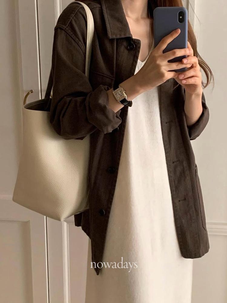 나우어데이즈 OUNCE 온스 모트 워크 자켓 코튼 긴팔 카라 포켓 데일리 jk (2col)