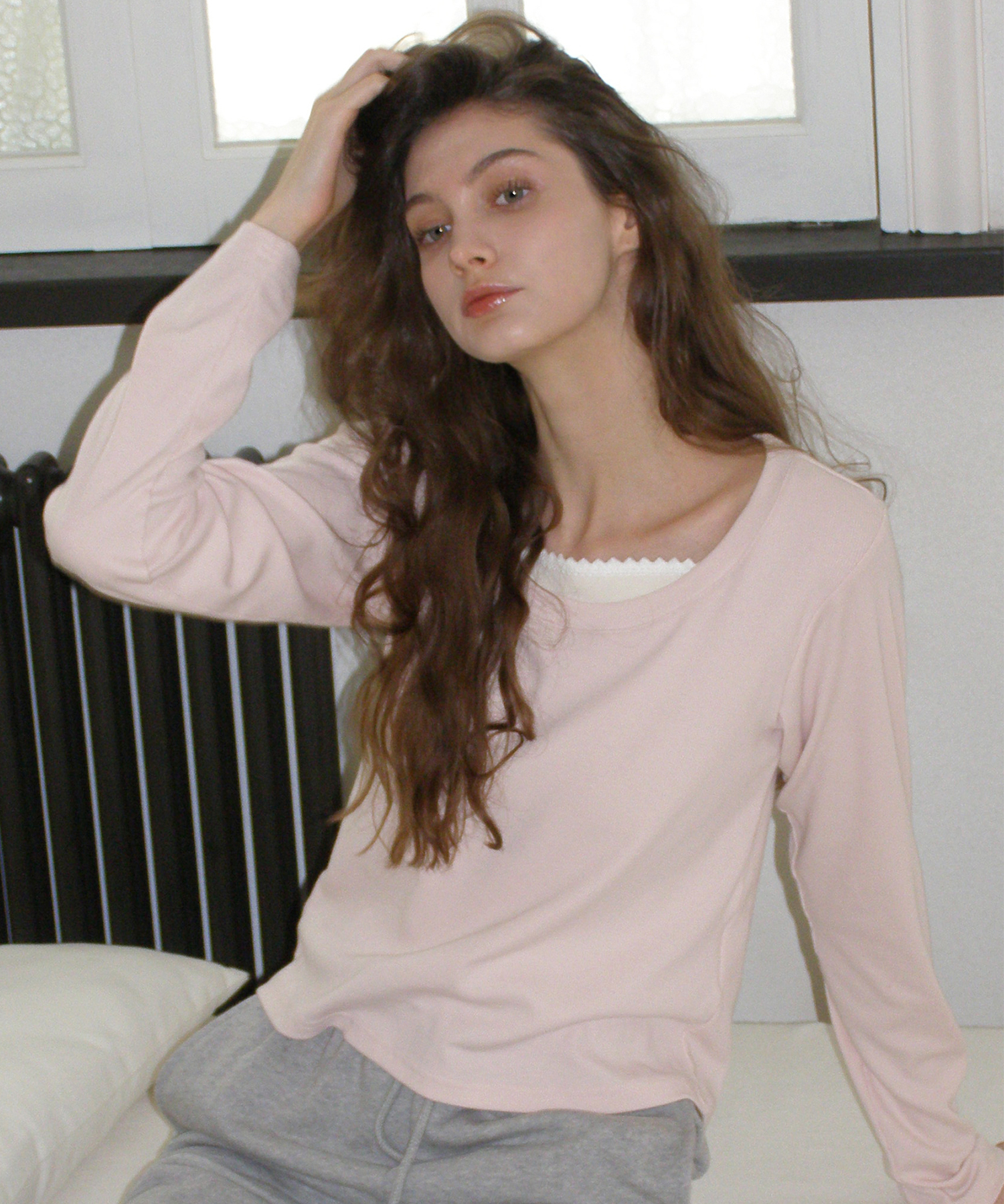 레터프롬문 [아일릿 모카 착용] 마레니 레이스 레이어드 티셔츠 ( 5 colors ) *누적1만장 best item♥