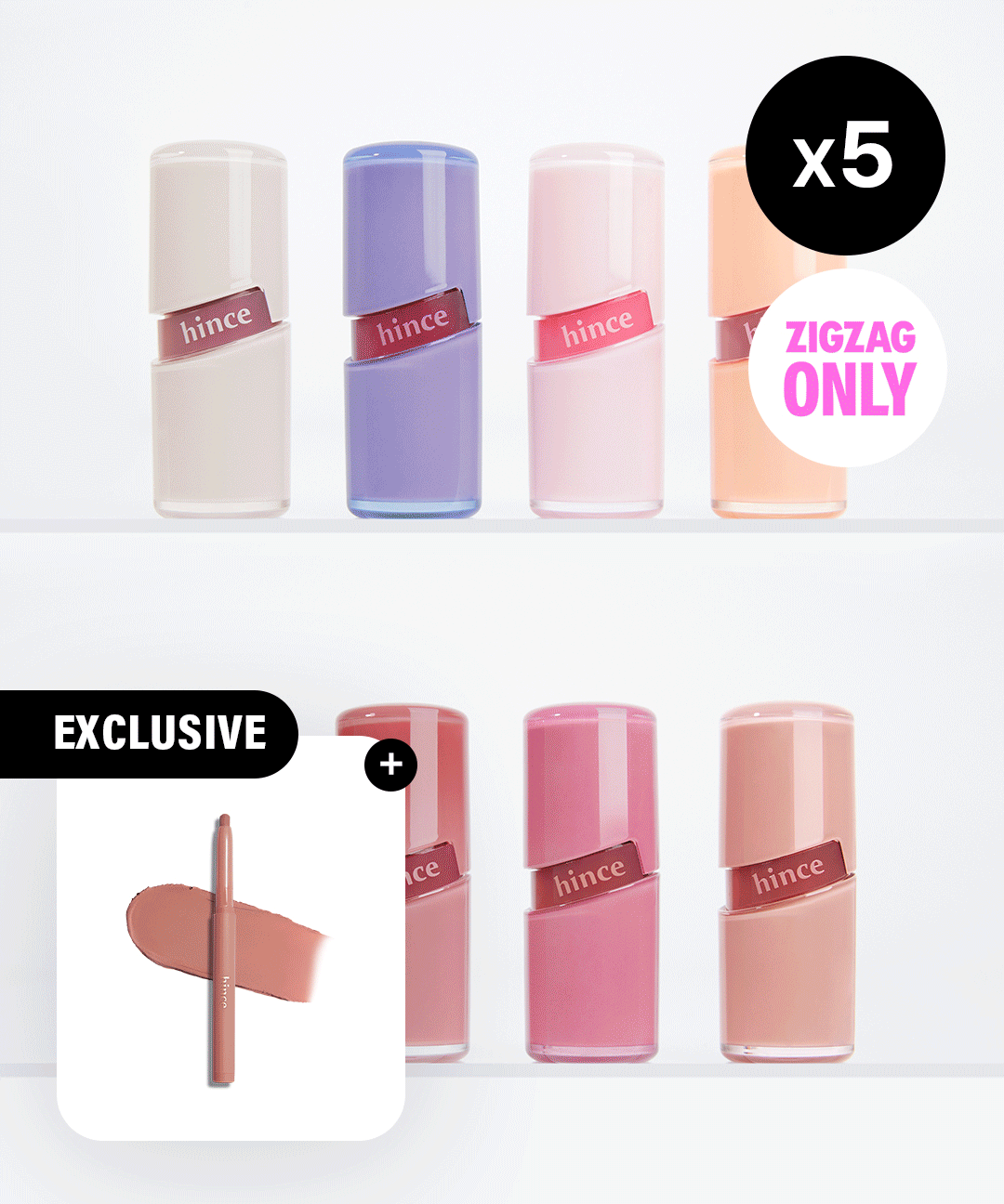 힌스 [단독/5EA]"립펜슬 증정" 로 글로우 젤 틴트 5종 세트 ONLY ZIGZAG
